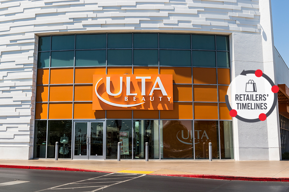 Ulta Beauty timeline: How a mass-market beauty retailer upped its game.
